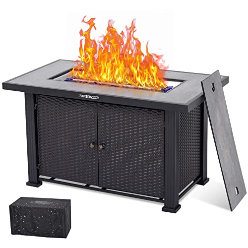 44 Inch Propane Rectangle Fire Pit CSA Safety Certified Outdoor Fire ...