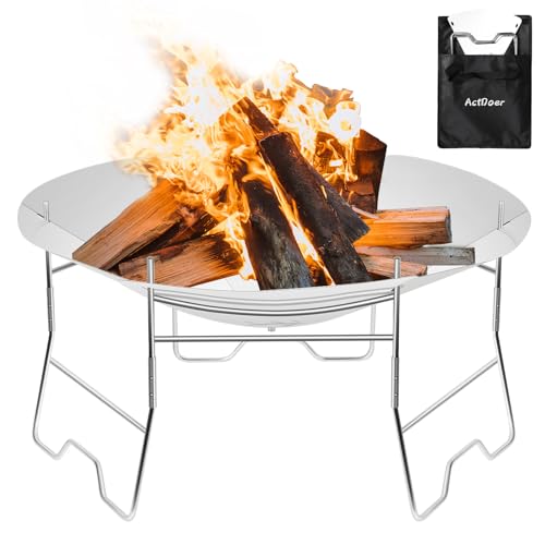 ActDoer Portable Outdoor Fire Pit - 17 inch Collapsible Fire Pit with ...