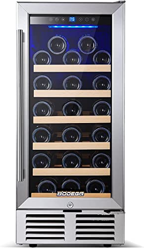 BODEGA 15 Inch Wine Cooler Under Counter, 26 Bottles Mini Fridge Wine ...