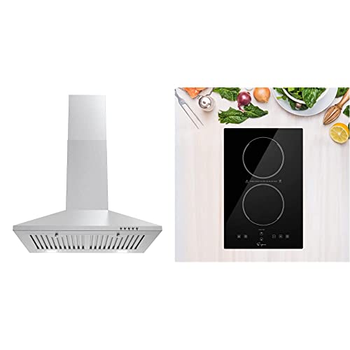 COSMO COS-6324EWH Wall Mount Range Hood, Chimney-Style Over Stove Vent ...