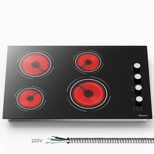 Disaenvir 30 Inch Electric Cooktop 4 Burner - Built-in Ceramic Stove ...