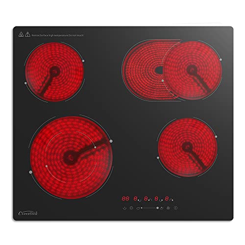 Generic 24 Inch Electric Ceramic Cooktop, 4 Cooking Zones Built in Hot ...