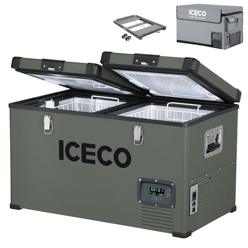 ICECO VL60 12V Car Refrigerator, 63Qt Dual Zone Portable Freezer ...