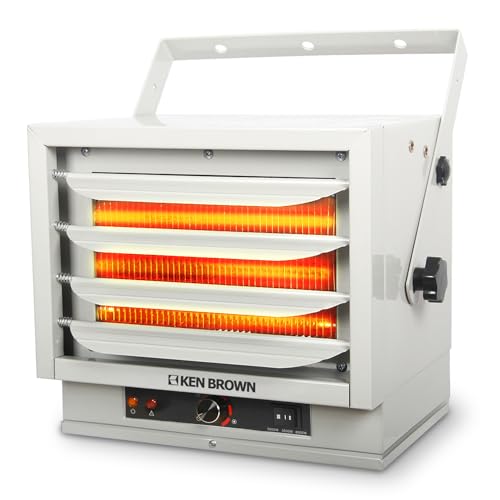 KEN BROWN 3000/4000/5000W Electric Garage Heater, 240v Hardwired Fan ...