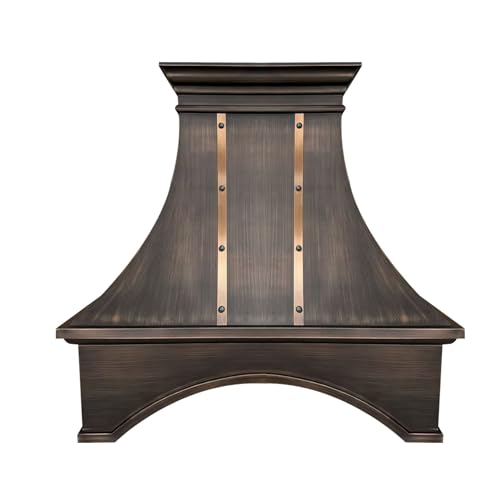 NAUXUS Handmade Copper Range Hood, Custom Kitchen Hood with High ...