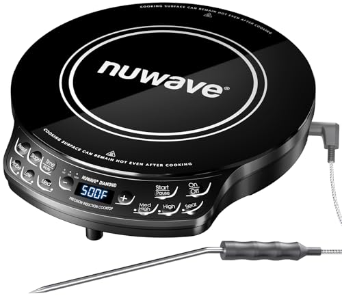 Nuwave Precision Induction Cooktop Diamond w/Probe, 1400 Watts, Precise ...