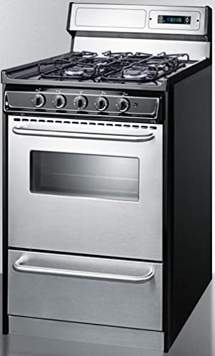 Summit Appliance TTM1307BKSW 20" Wide Gas Range in Stainless Steel with ...
