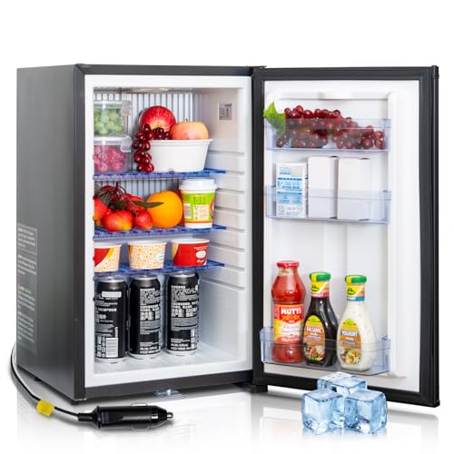 Techomey 12V Refrigerator 1.7 Cu.Ft, AC/DC Semi Truck Refrigerator with ...