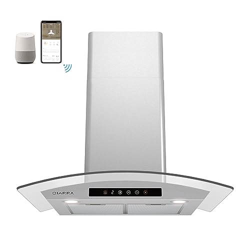 Wall Mount Range Hood 30 inch 450 CFM, Smart Range Hood with Voice ...